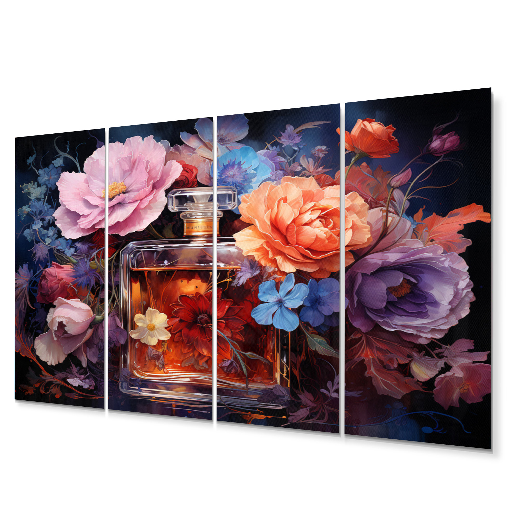 Design Art Floral Perfume Vibrant Elegance I - Fashion Metal Wall Decor Set | Wayfair